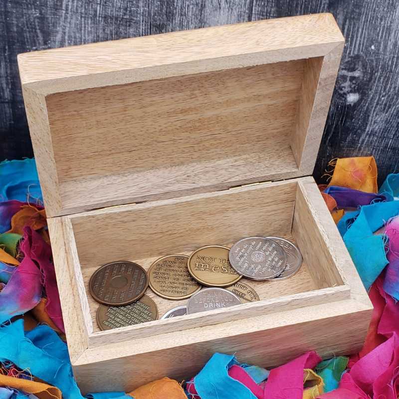 One Day At A Time AA Chip Holder Serenity God Box | One Sober Gypsy ...