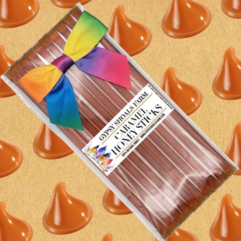 Caramel Infused Honey Sticks | Gypsy Shoals Farm