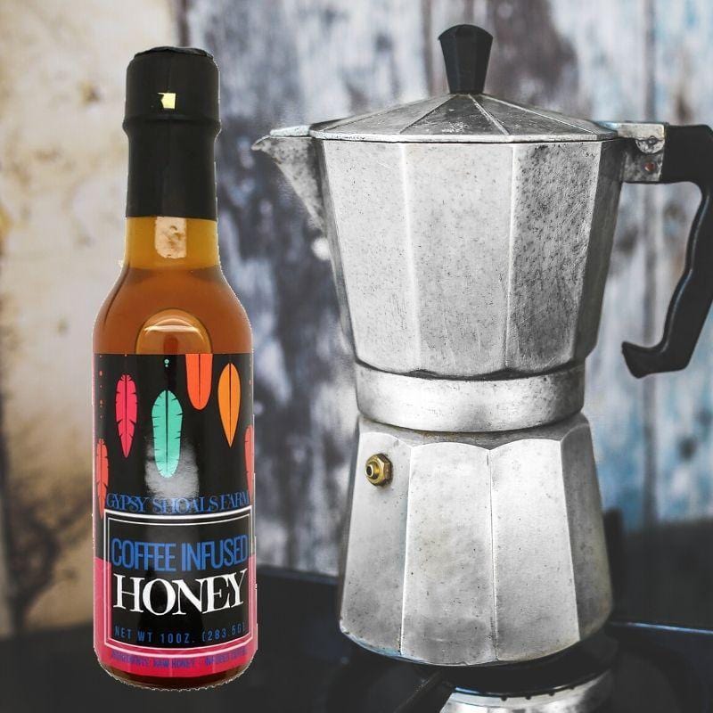 Coffee Infused All Natural Raw Honey | Gypsy Shoals Farm